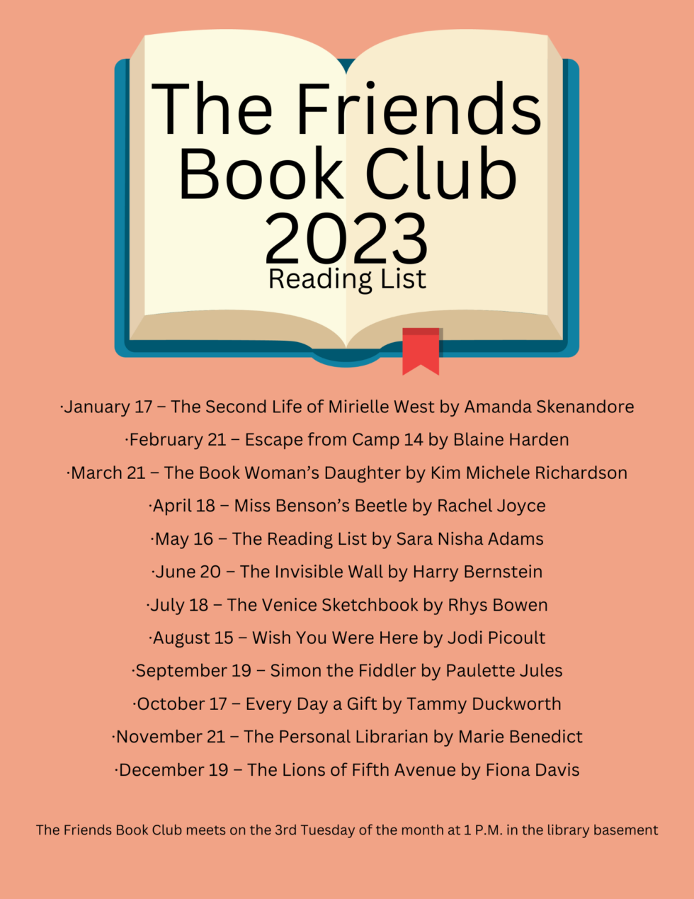 Friends Book Club 2023 - Fairview Heights Public Library